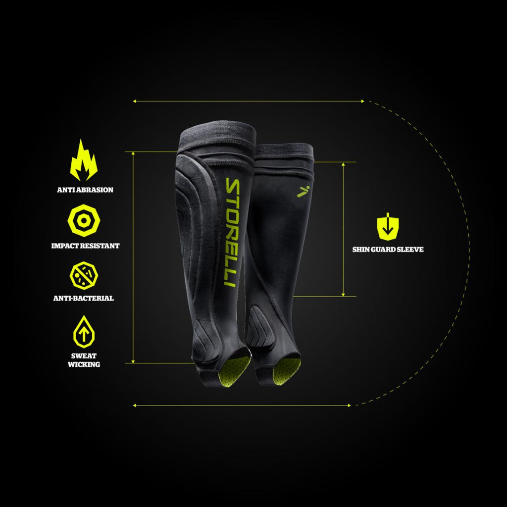 Storelli BodyShield Soccer Leg Guard & Shin Guard - Black/White (x2)